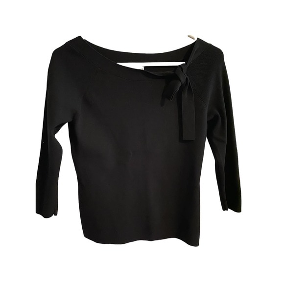 LOFT | Sweaters | Loft Petite Black 34 Sleeve Bow Neck Sweater Size ...